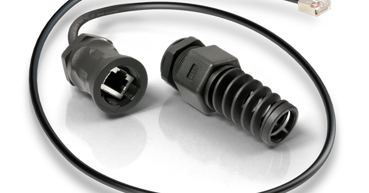 Outdoor IP68 RJ-45 socket adapter, long