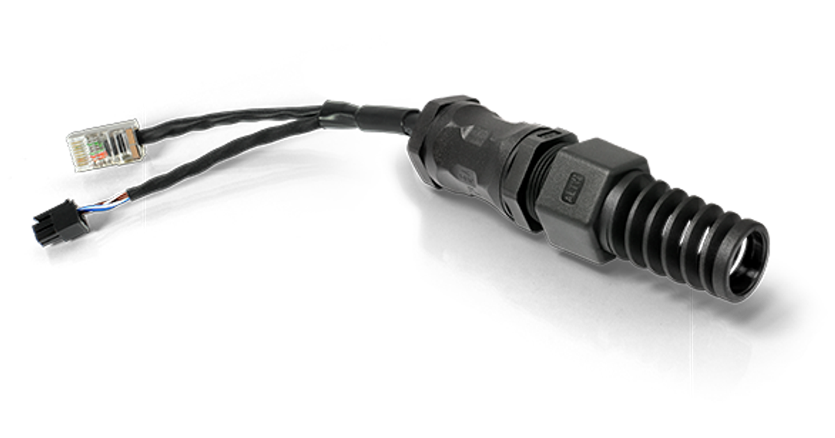 Outdoor IP68 RJ45 socket adapter with PoE splitter