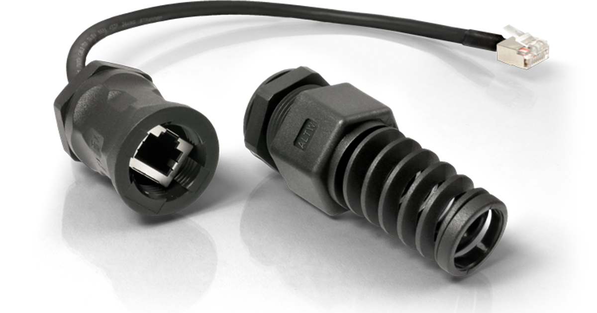 Outdoor IP68 RJ-45 socket adapter