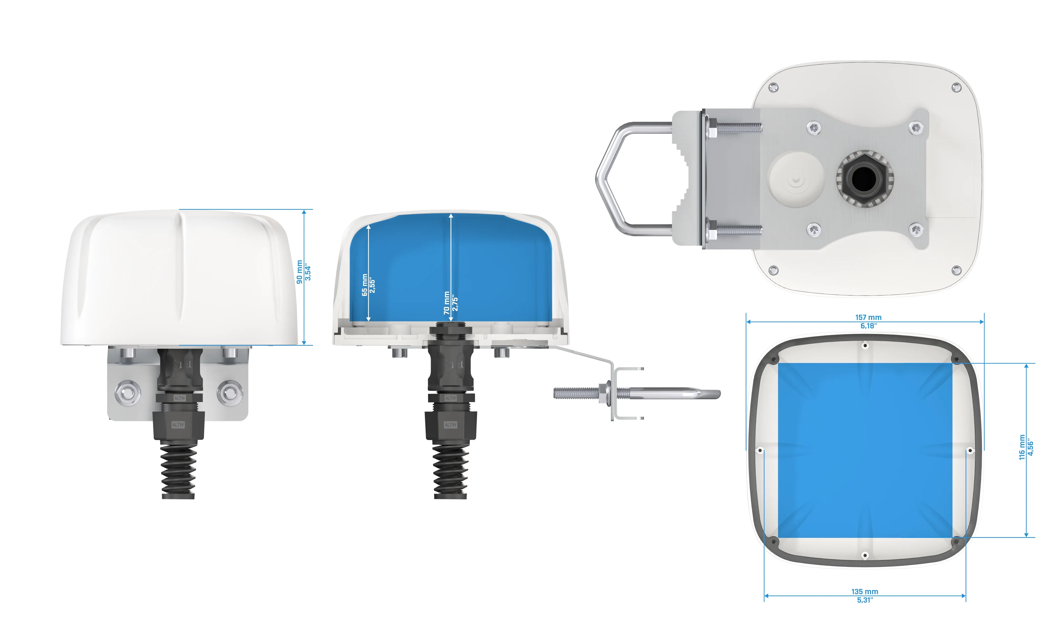 QuBox Shell - an aesthetic antenna design with IP67 enclosure
