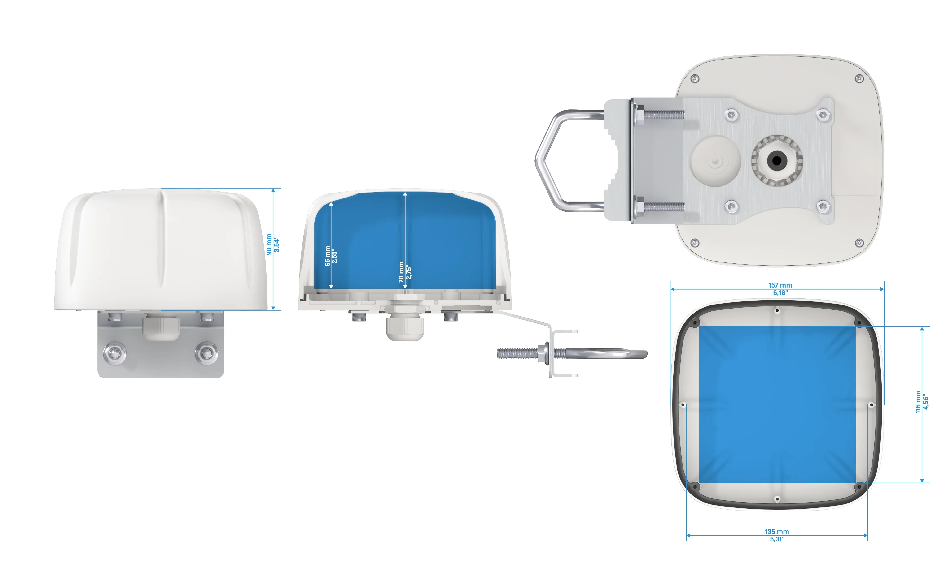 QuBox Shell - an aesthetic antenna design with IP67 enclosure